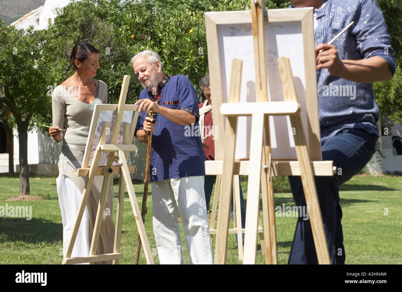 Adults enjoying art class hi-res stock photography and images - Alamy