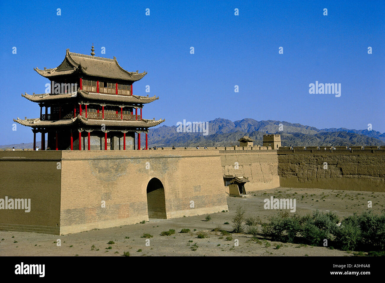 jiayu fortress gobi desert province of gansu china Stock Photo - Alamy