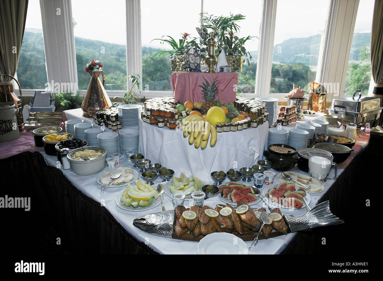 buffet display of breakfast hotel green park village of pitlochry ...