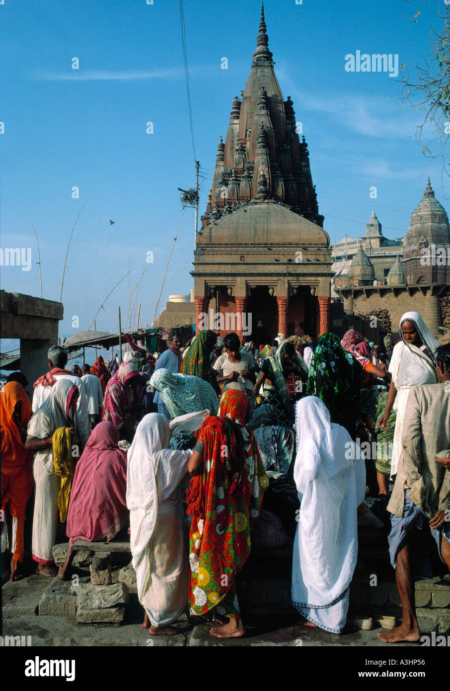 streetlife near ganga river city of varanasi state of uttar pradesh ...