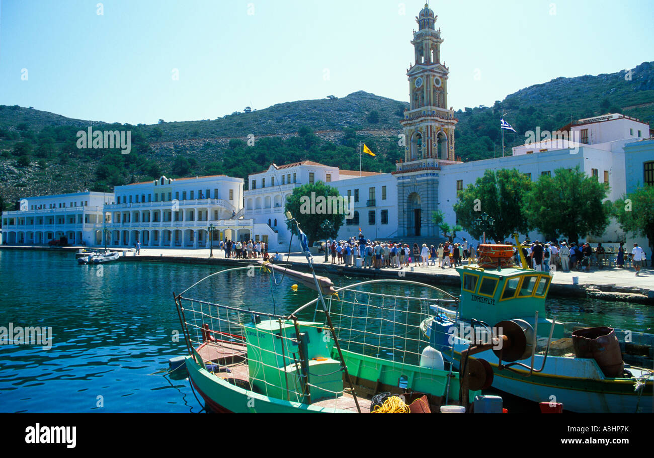 Panormitis Monastery on the Greek Island of Simi in the Aegean Sea ...
