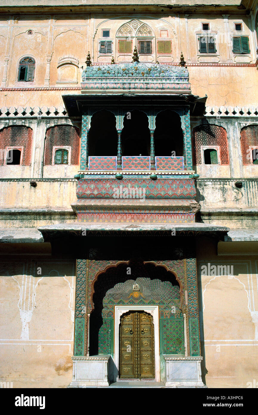facade of city palace town of jaipur state of rajasthan india Stock ...