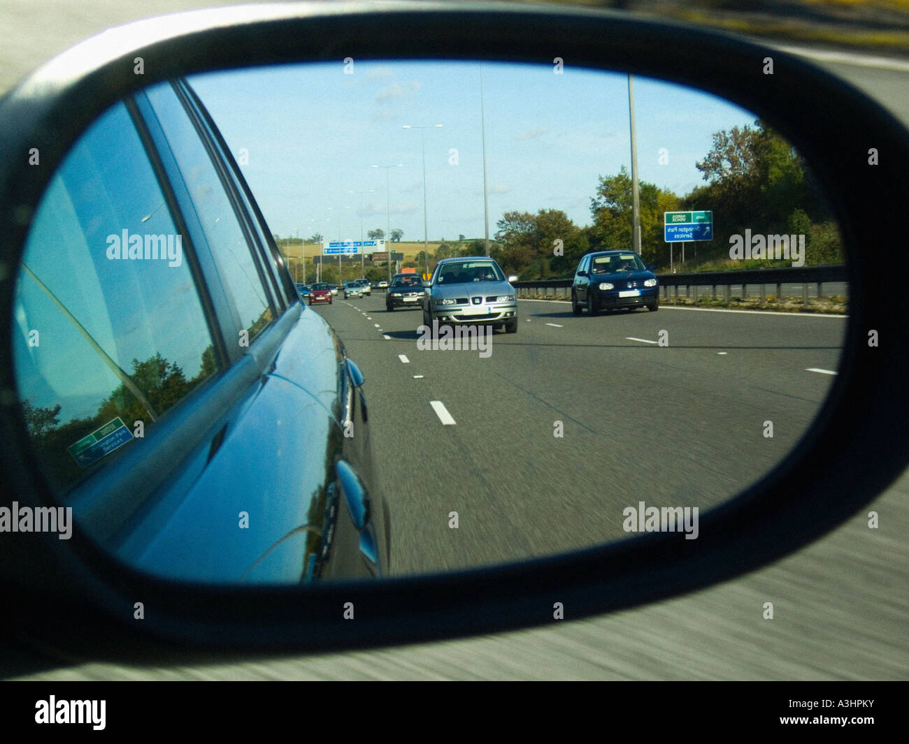 Car distance in driving mirror hi-res stock photography and images - Alamy