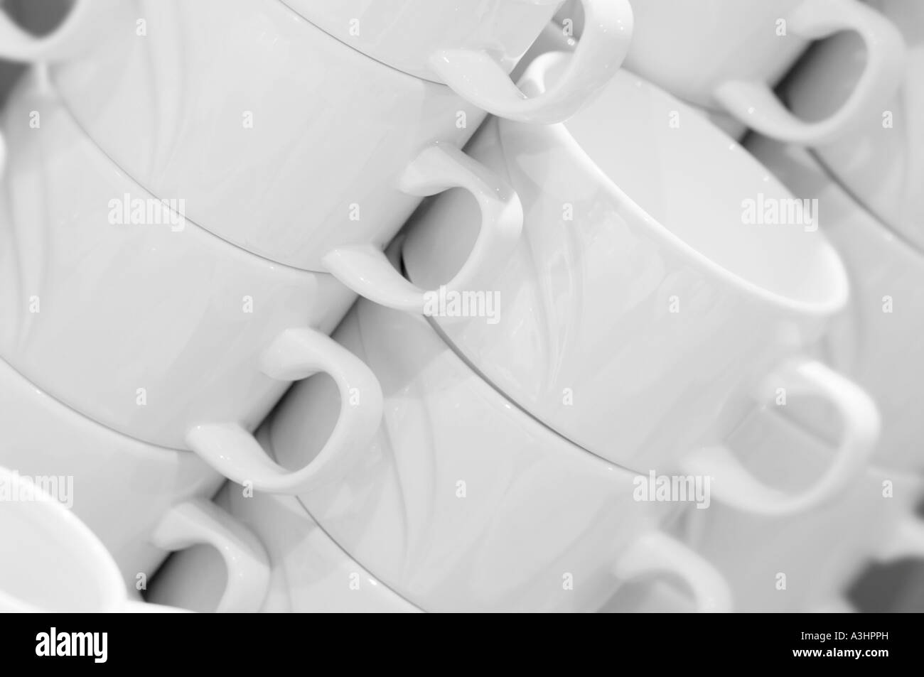 Stacks of basic white catering cups in restaurant cafe Stock Photo - Alamy