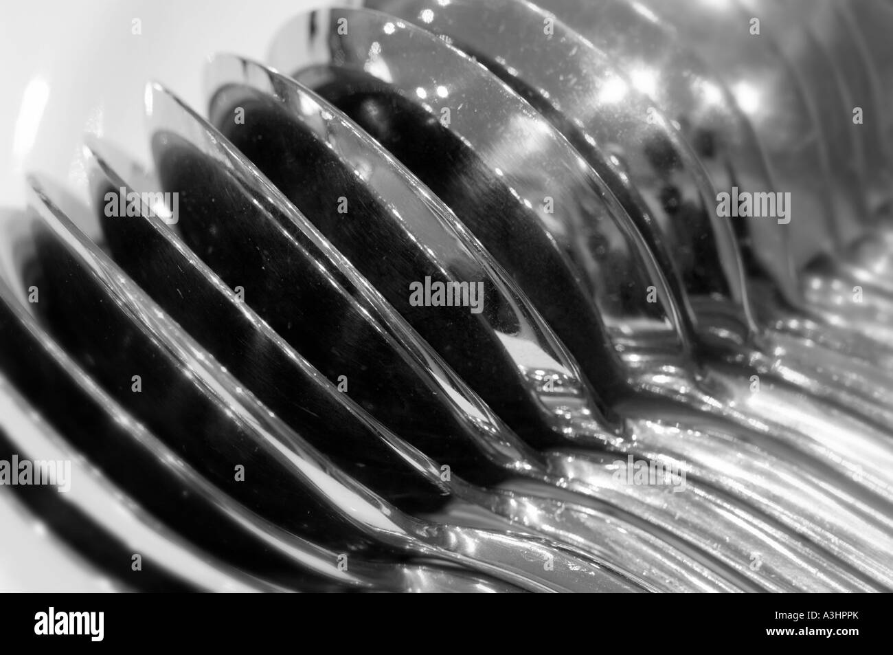 Silver Spoons Stacked High Resolution Stock Photography and Images - Alamy
