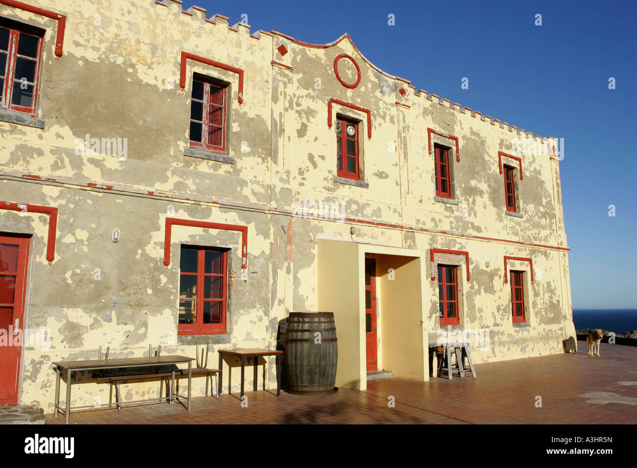 The restaurant at the lighthouse of Cap de Creus on the Costa Brava ...
