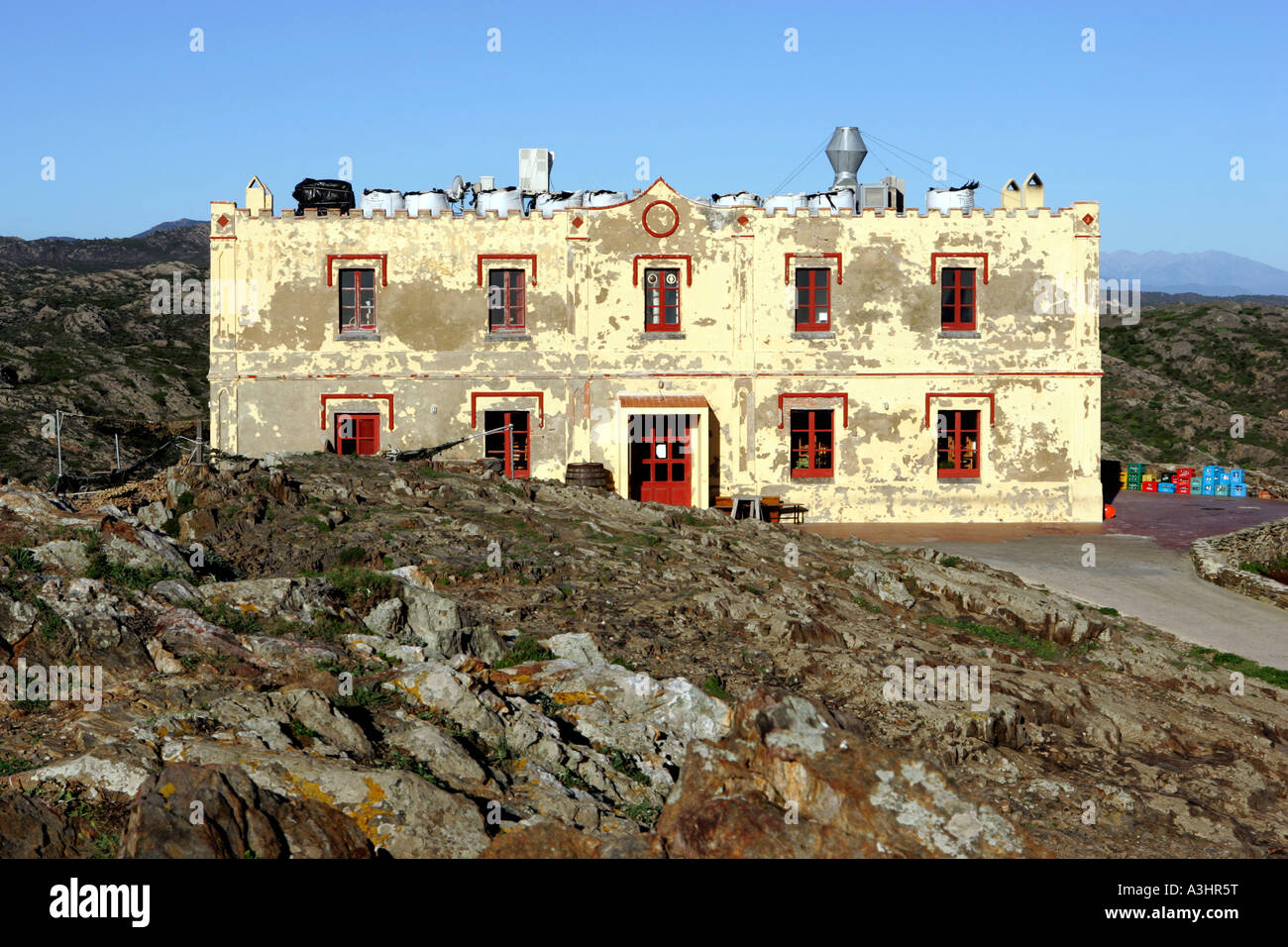 The restaurant at the lighthouse of Cap de Creus on the Costa Brava ...
