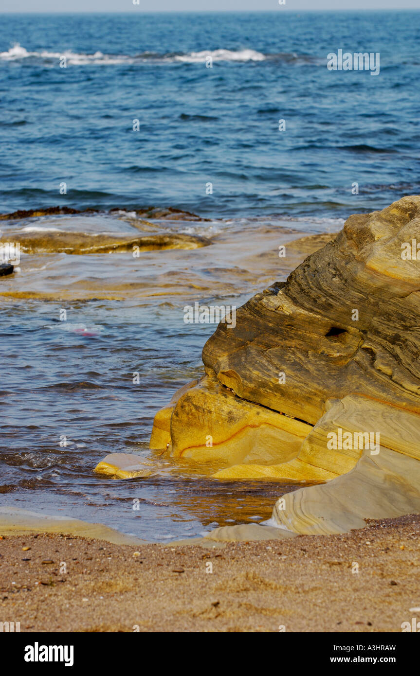 Rocky beach at Amble. Northumberland.UK Stock Photo - Alamy