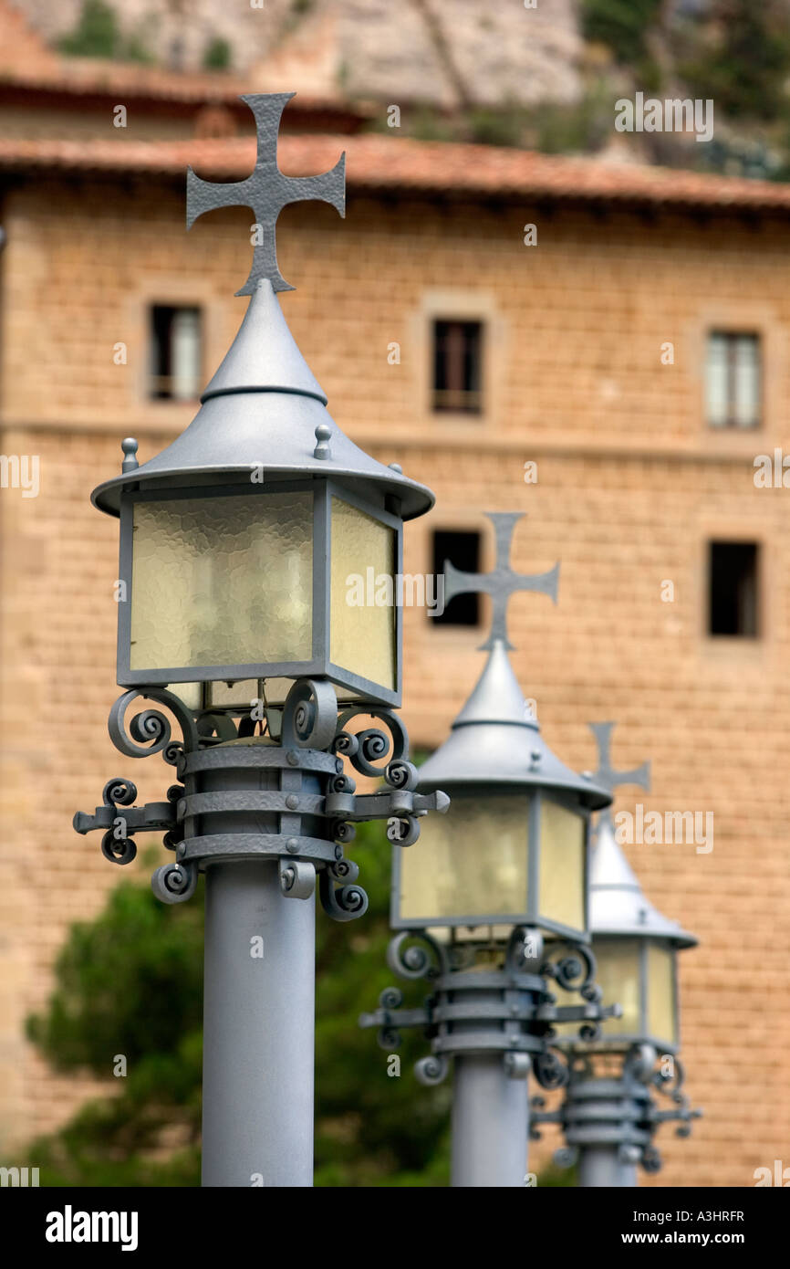 Lamp posts at the monastery of Montserrat in Spain Stock Photo - Alamy