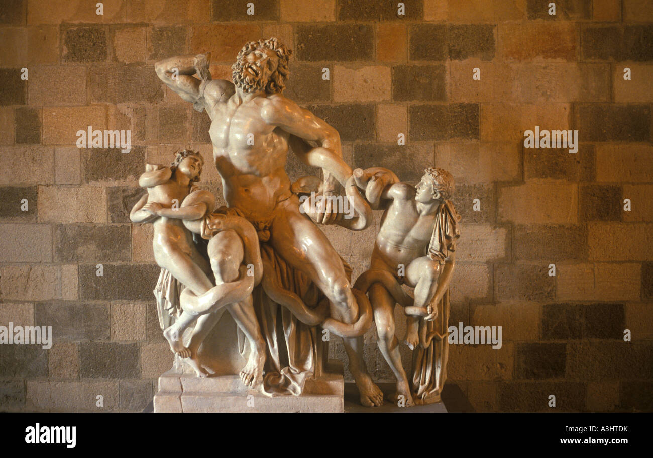 Sculpture of Laocoön in the Palace Of The Grand Masters on Rhodes ...