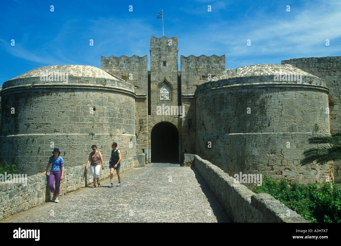d´Amboise Gate to the old town on Rhodes Island in Greece Stock Photo ...