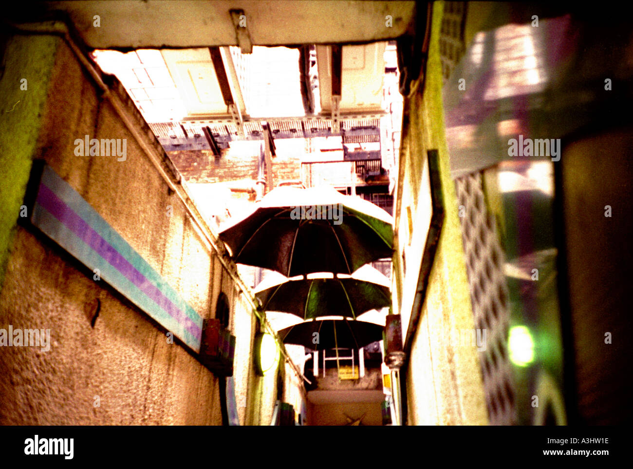 Umbrellas in alley city hi-res stock photography and images - Alamy