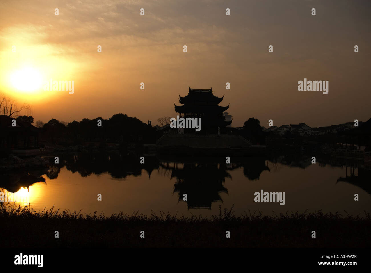 Sunset in China Stock Photo - Alamy