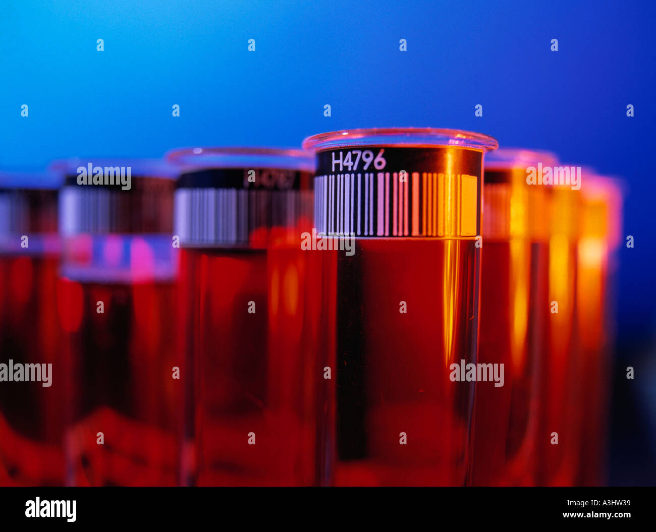barcode tags on testtubes Stock Photo - Alamy