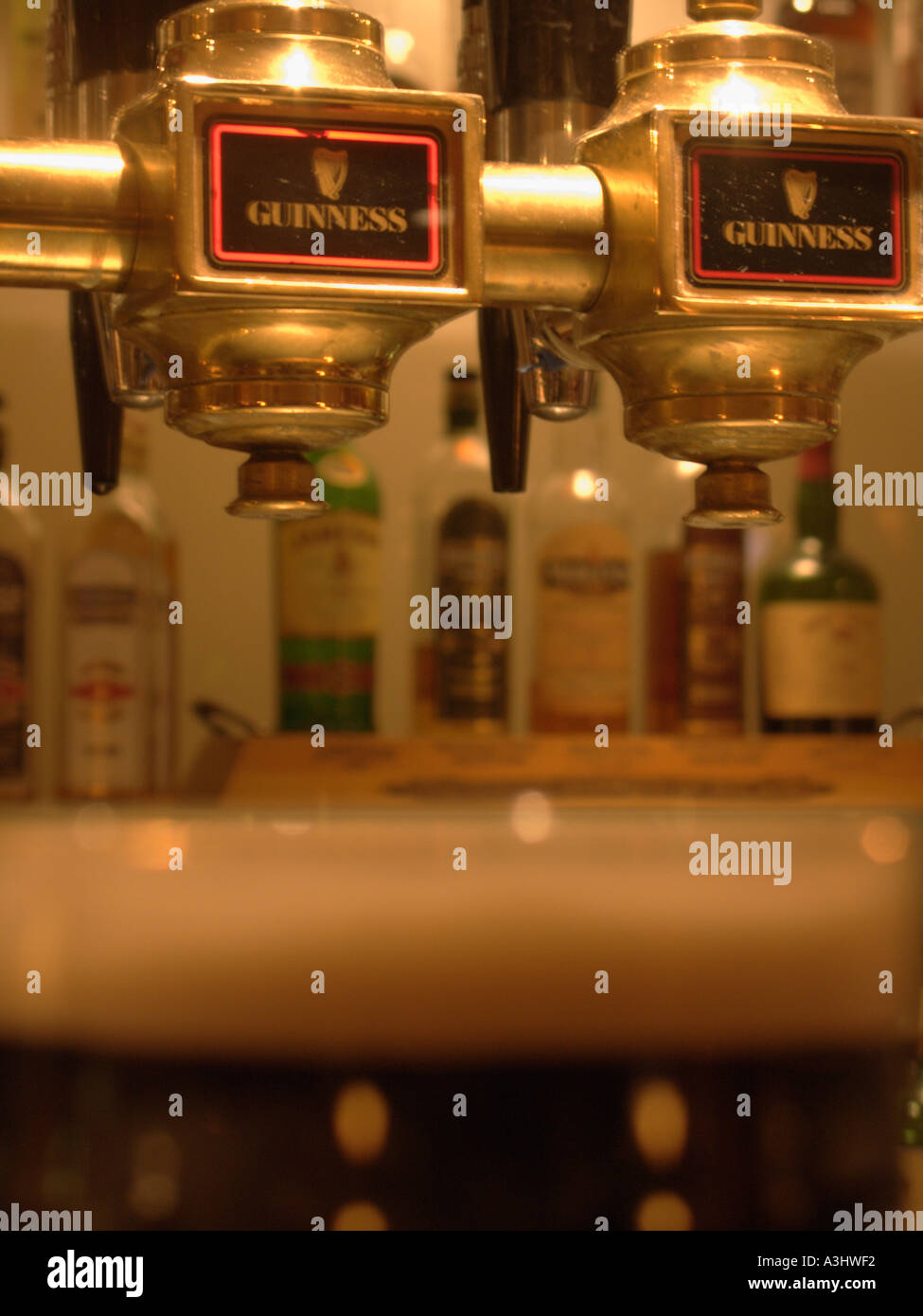 Guinness draught beer on tap in Dublin's The Temple Bar area of Dublin ...