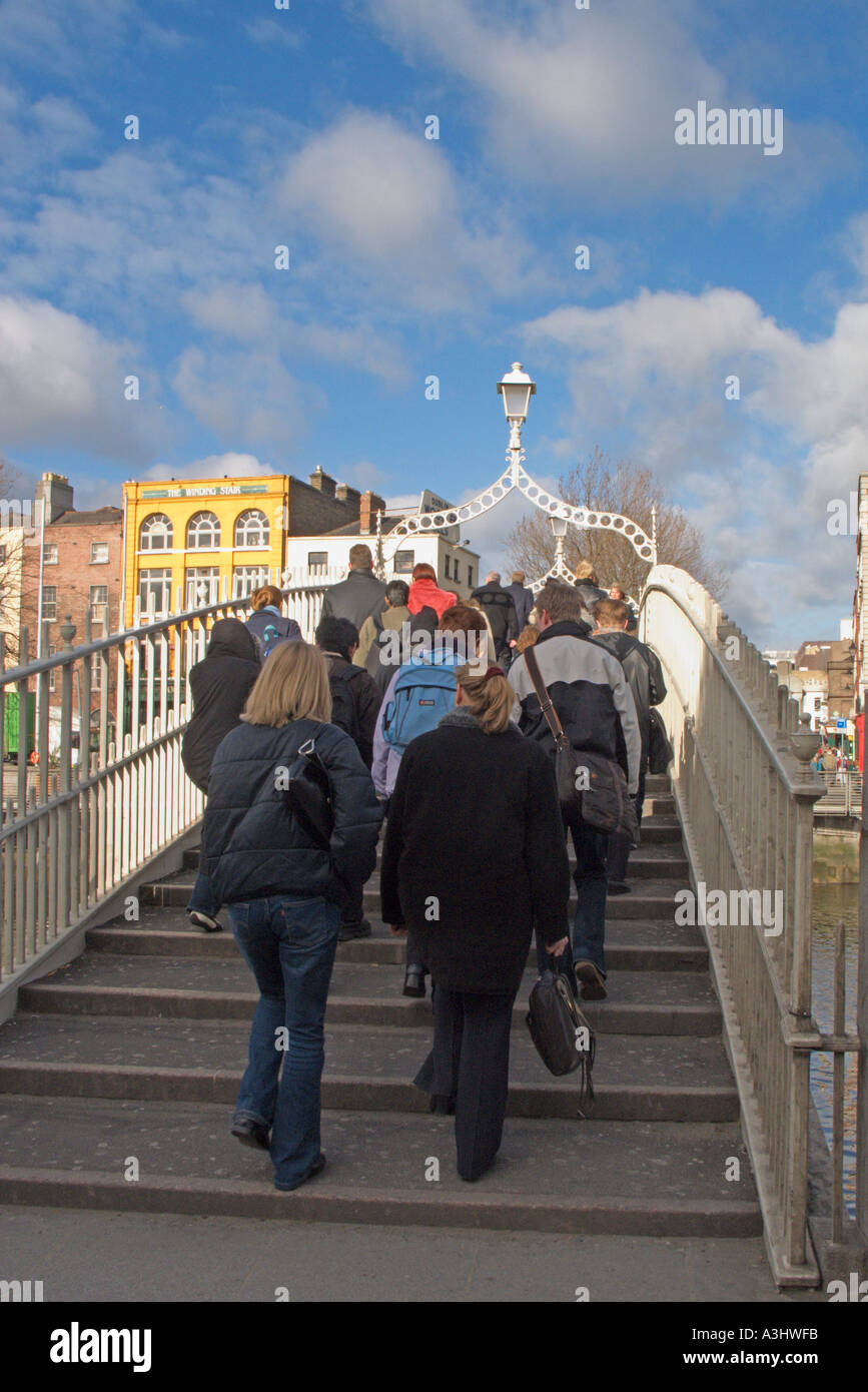 Ha'penny Bridge also known as Penny Ha'penny Bridge and Liffey Bridge ...