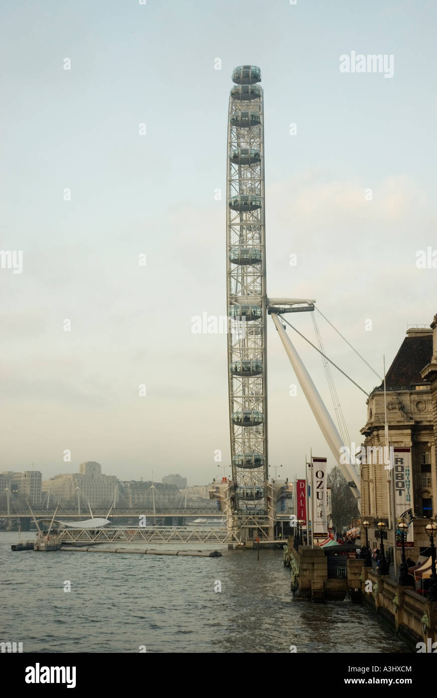 London Eye side on view from Westminster Bridge Stock Photo - Alamy