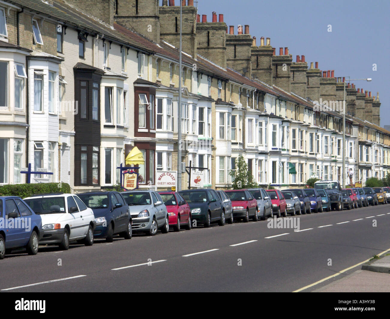 Lowestoft Suffolk on street car parking outside dwellings and guest ...