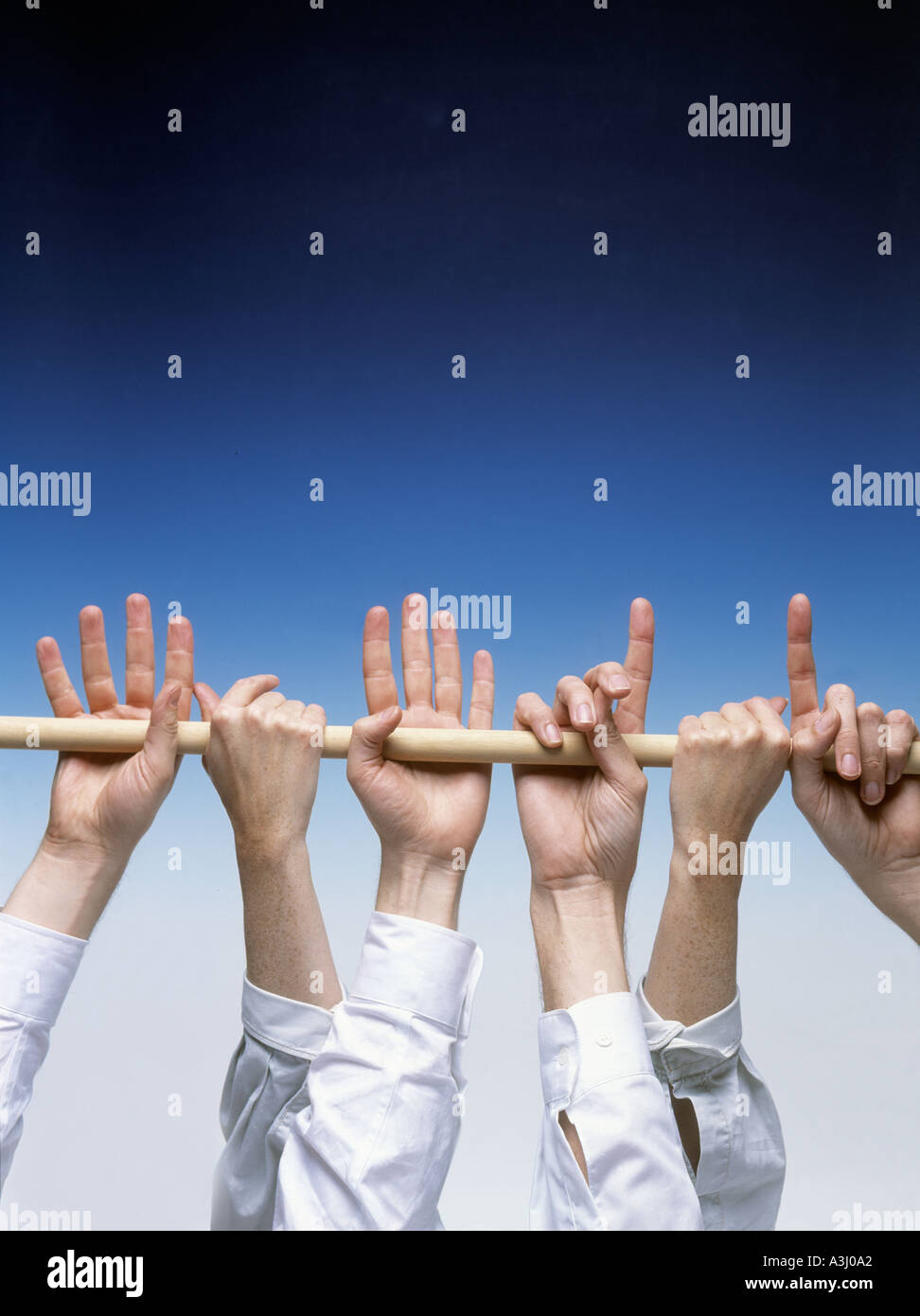 HANDS HOLDING A STICK Stock Photo - Alamy