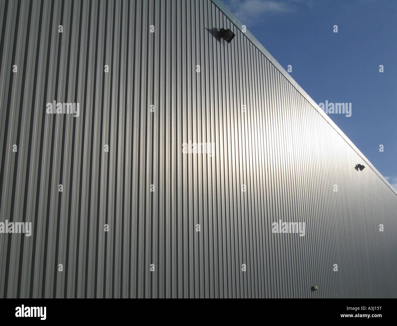 Profiled cladding on large industrial factory warehouse unit Stock ...