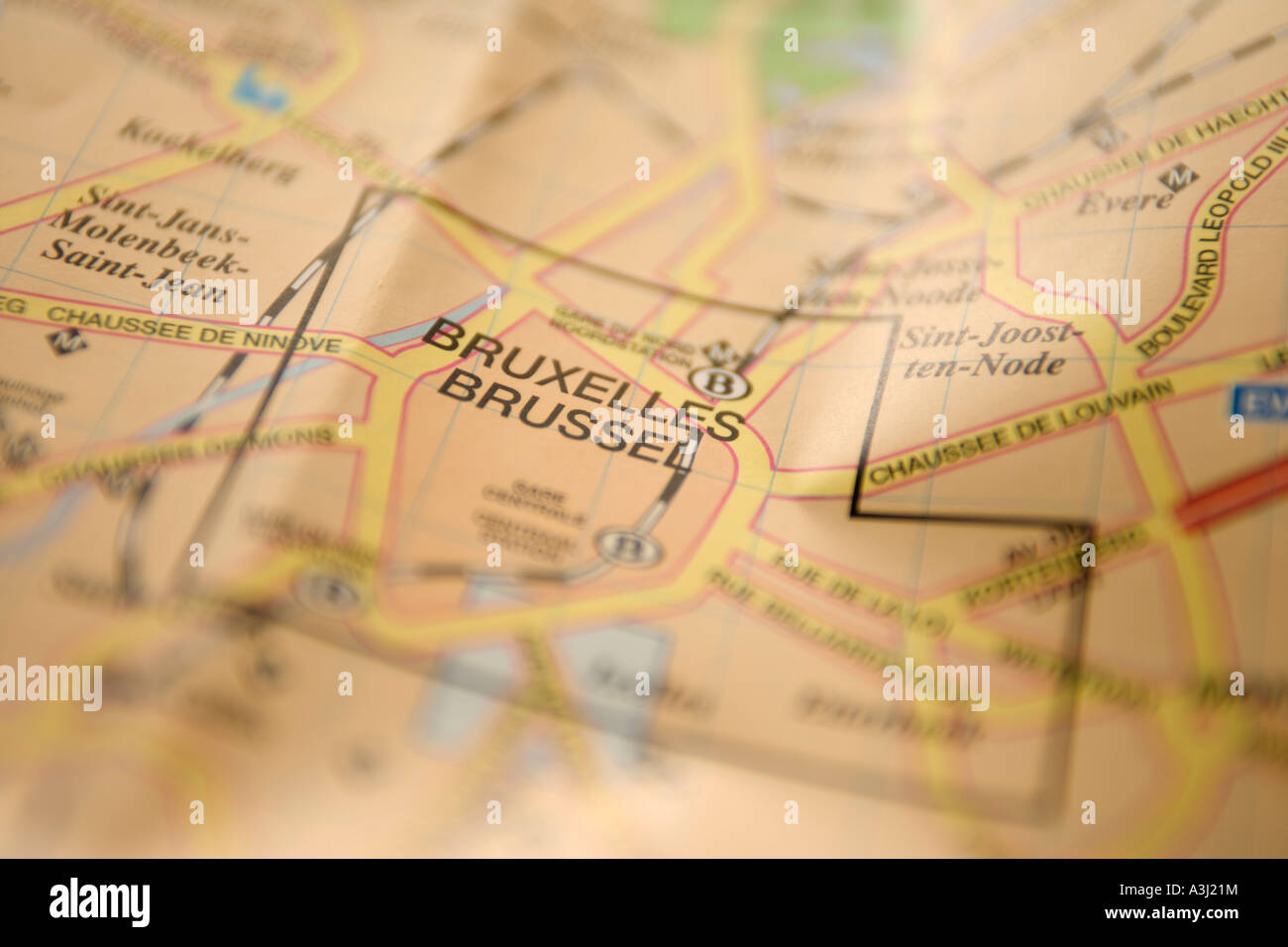 Map of brussels hi-res stock photography and images - Alamy