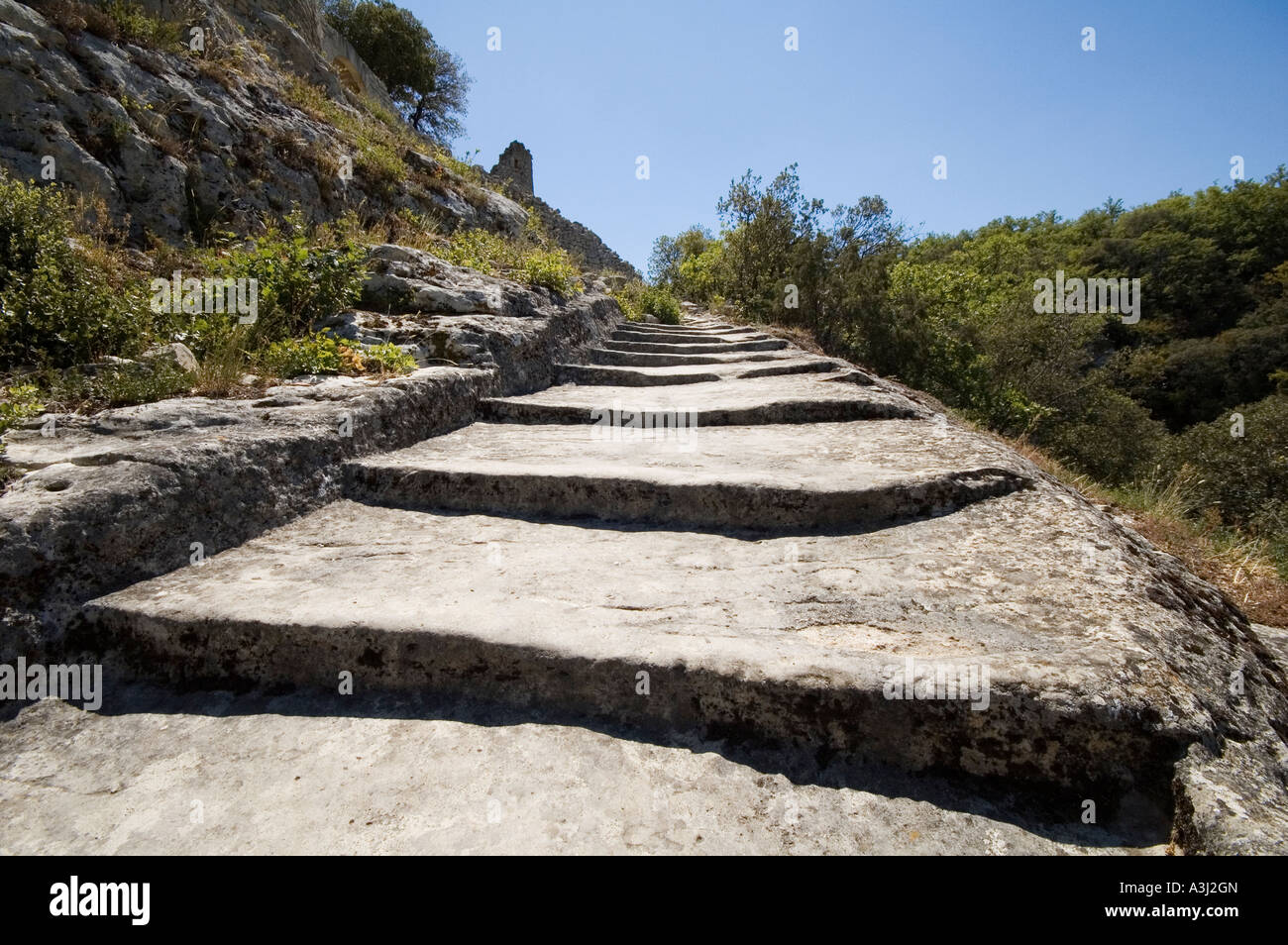Steps in Ancient Fort in Buoux, Vaucluse, Provence, France Stock Photo ...