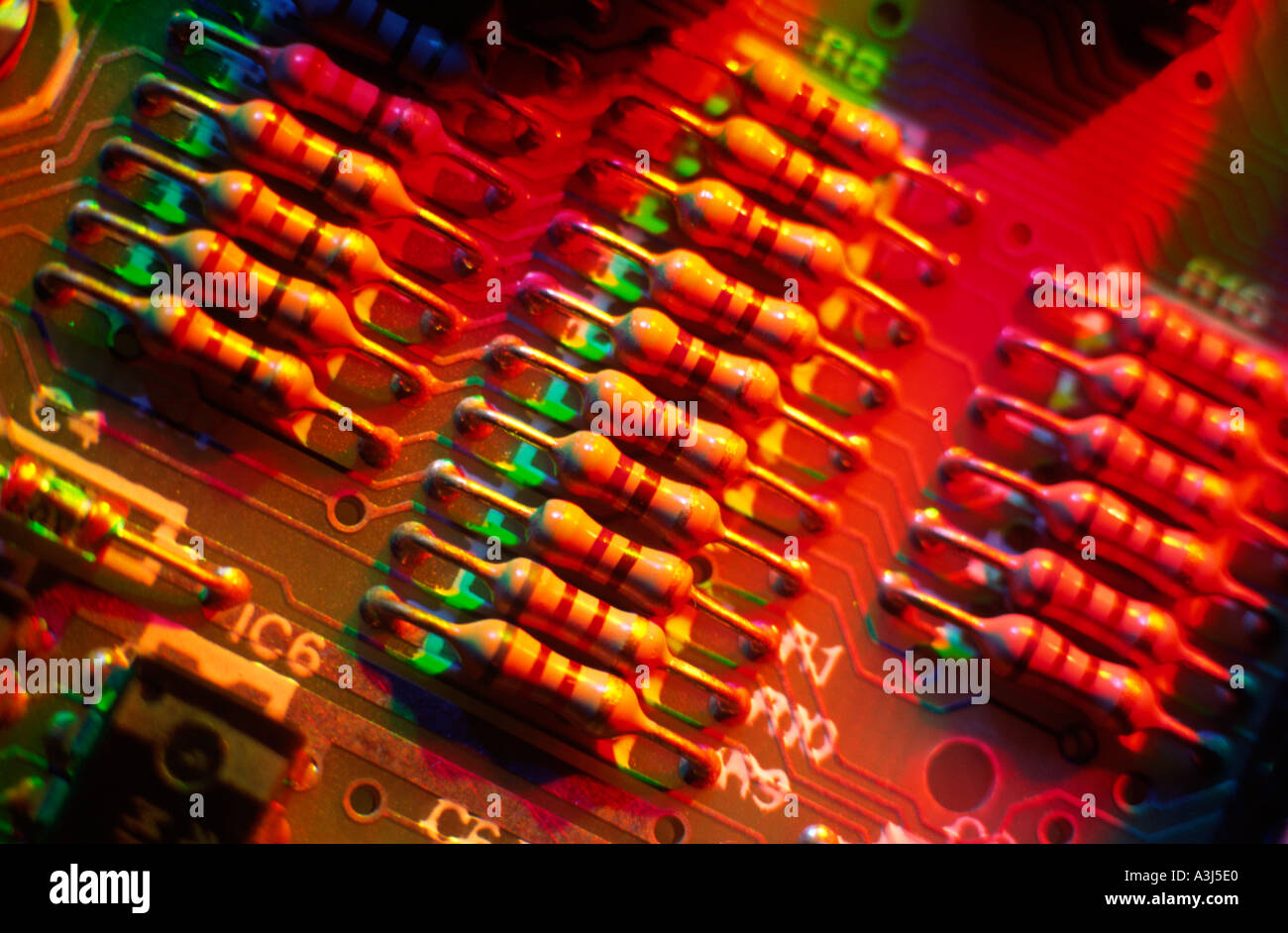 Component side of computer printed circuit board Stock Photo - Alamy