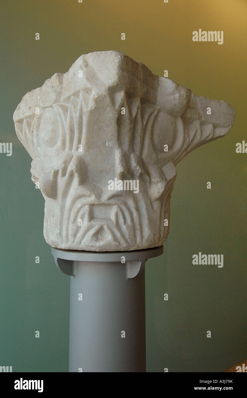 Ancient column relic displayed at Davidson Center, the Jerusalem ...