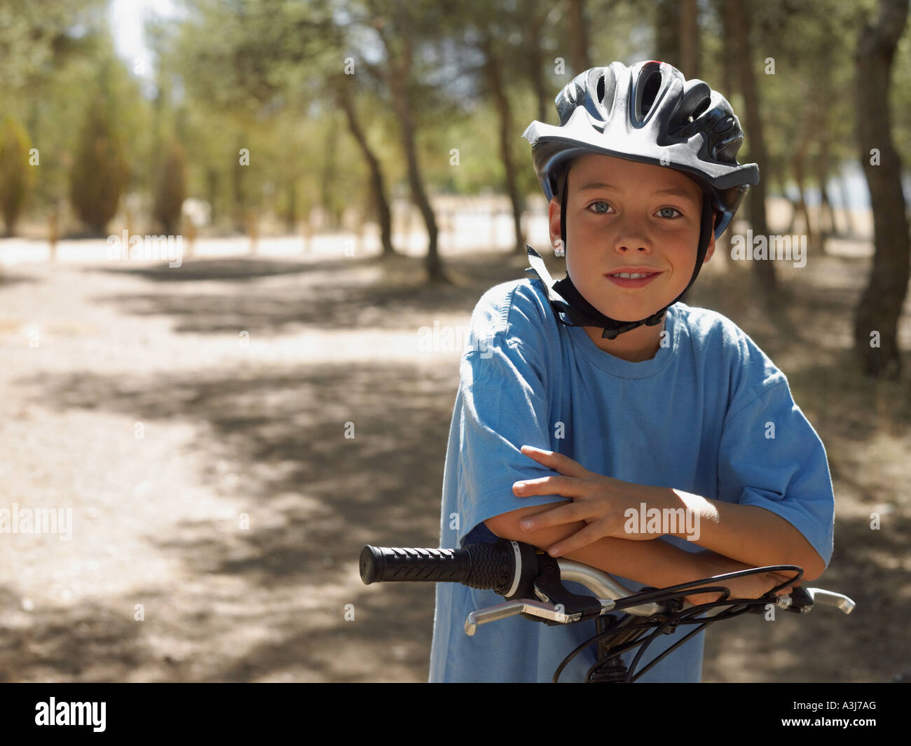 Boy with bike Stock Photo - Alamy