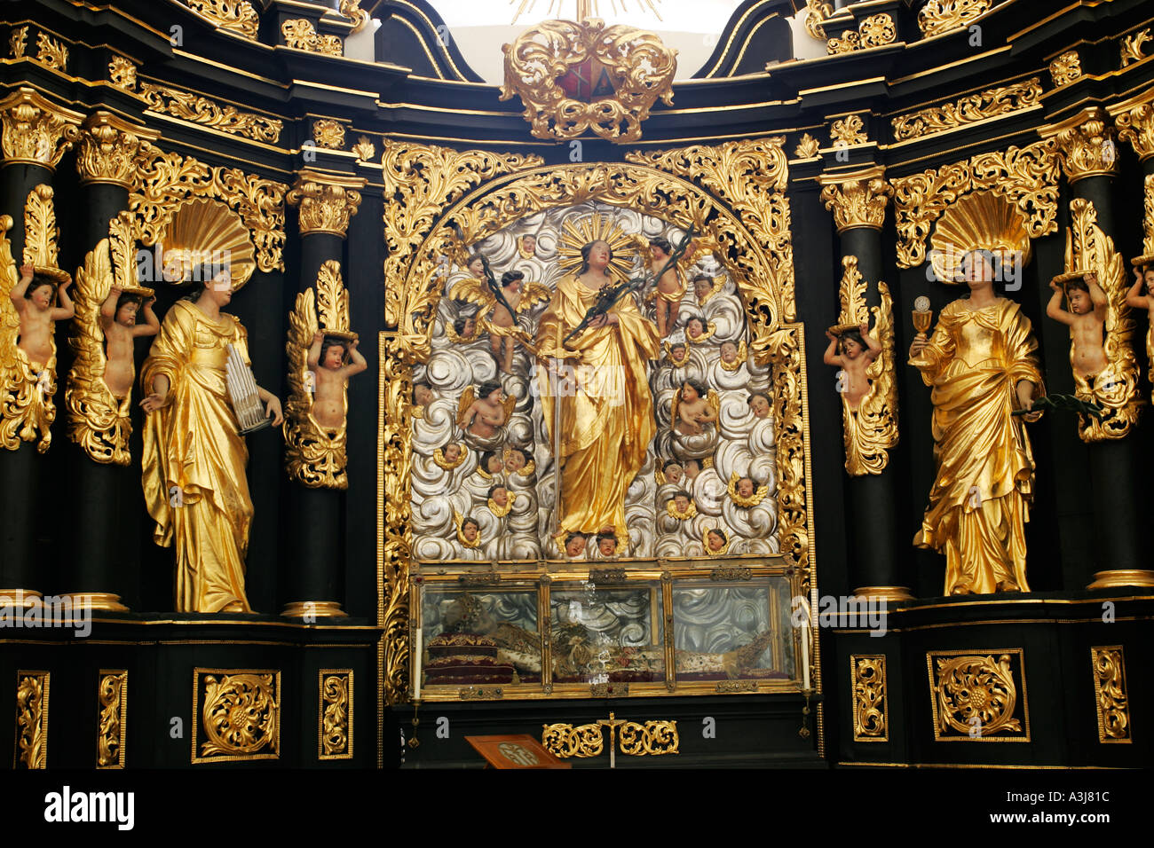 baroque altar in the Benediktiner monastery of Seitenstetten Lower Austria Stock Photo - Alamy