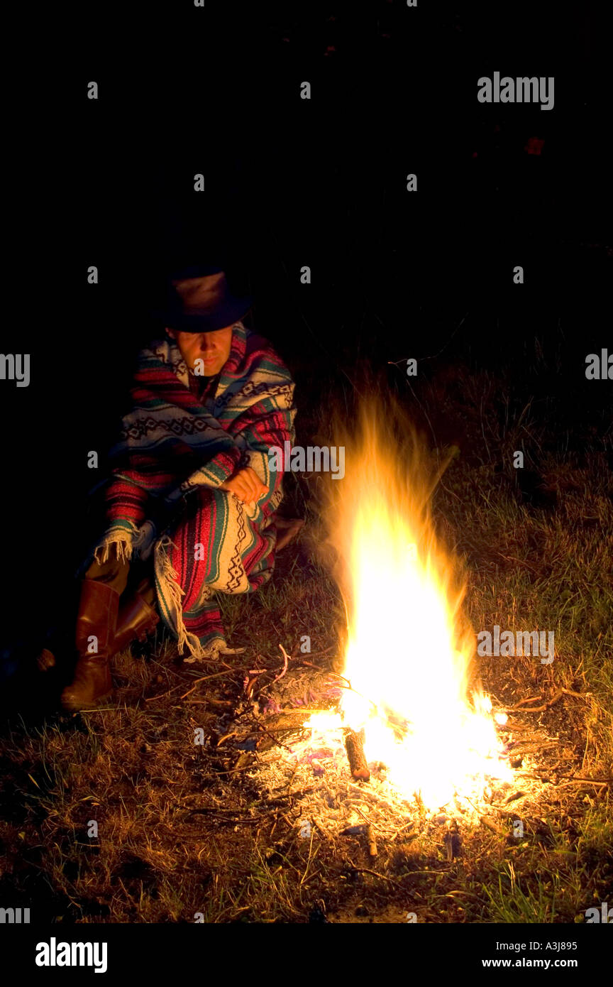 campfire with a touch of Wild West Stock Photo - Alamy