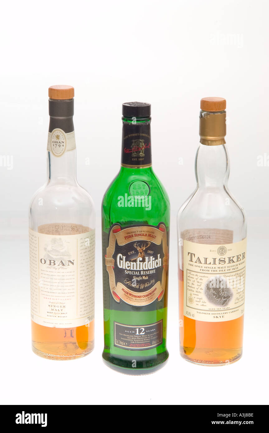 bottles of malt whisky Stock Photo - Alamy