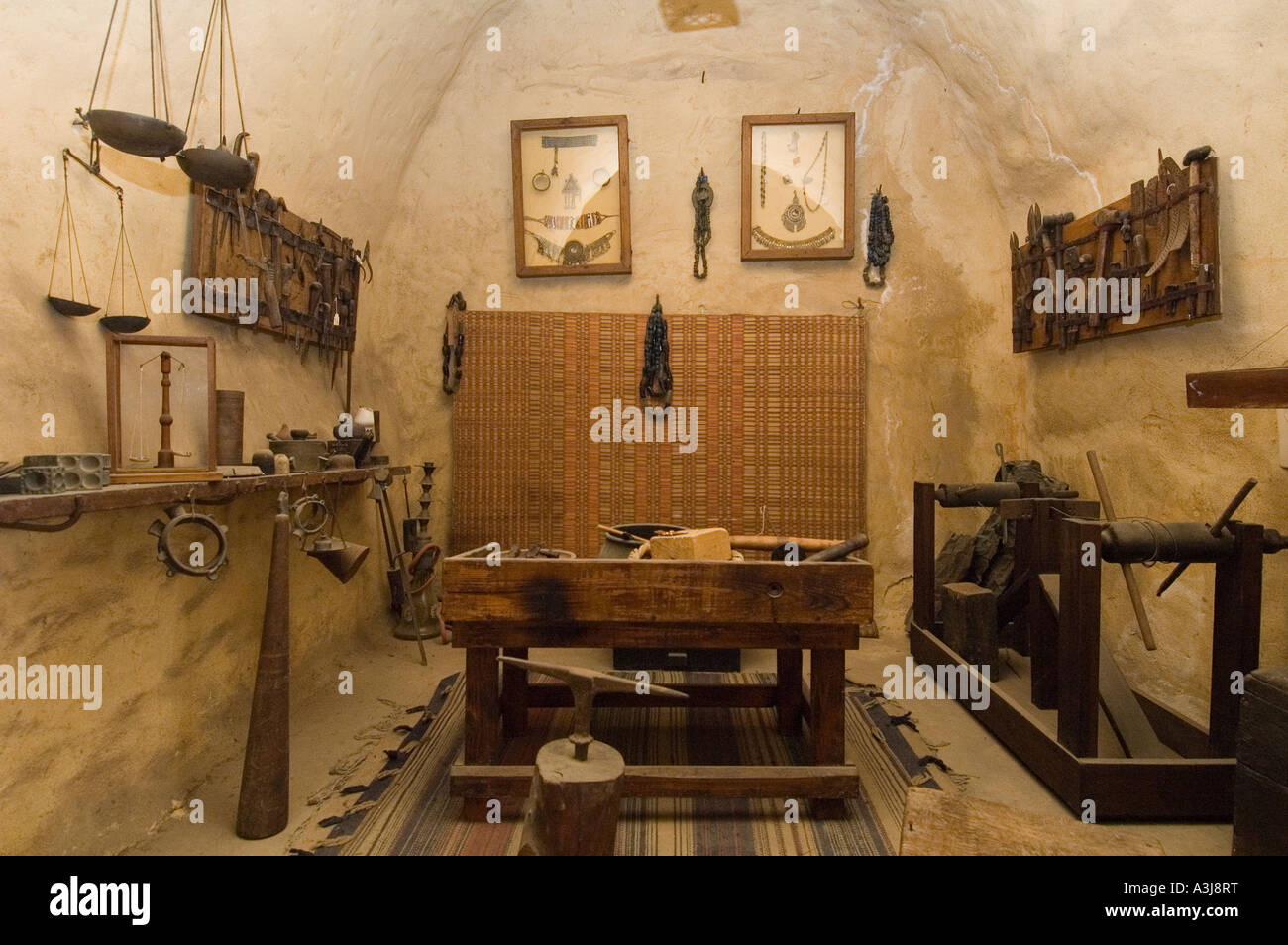 A blacksmith workshop displayed at Eretz Israel Museum a historical and ...
