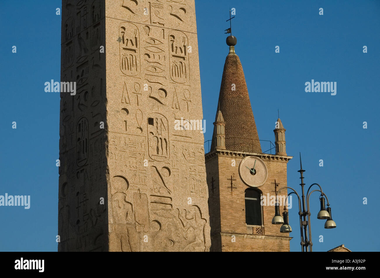 Carved hieroglyphic script in the Flaminio Obelisk made of granite from ...