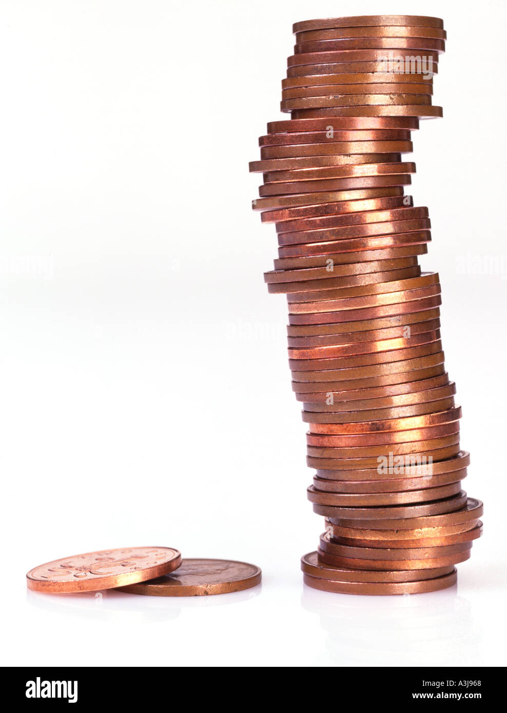 Penny stack hi-res stock photography and images - Alamy