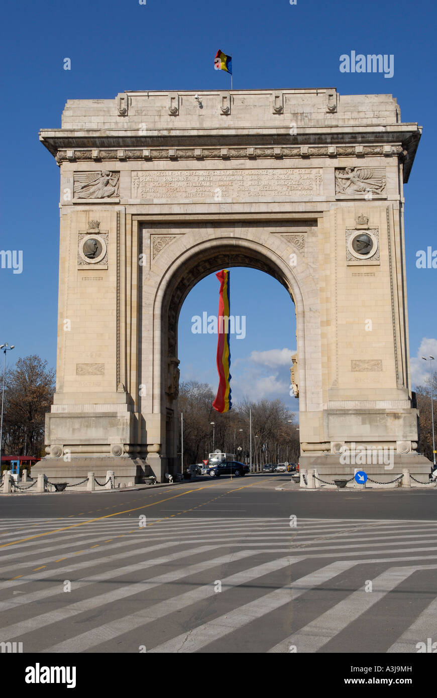 Arch of Triumph Arcul de Triumf in central Bucharest Romania Stock ...