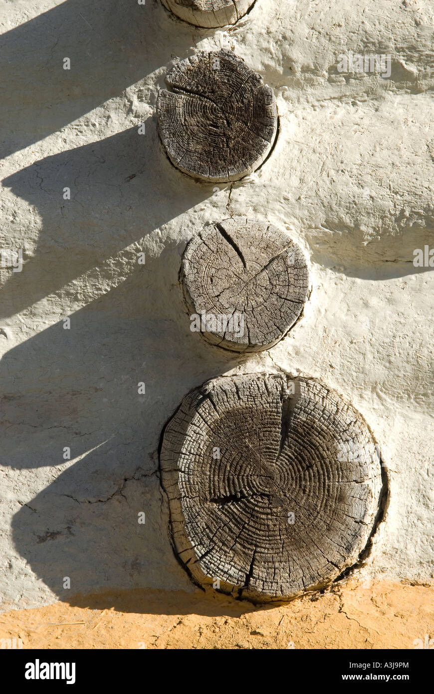 A rural house made of thick oak tree beams at the ethnographic Village ...