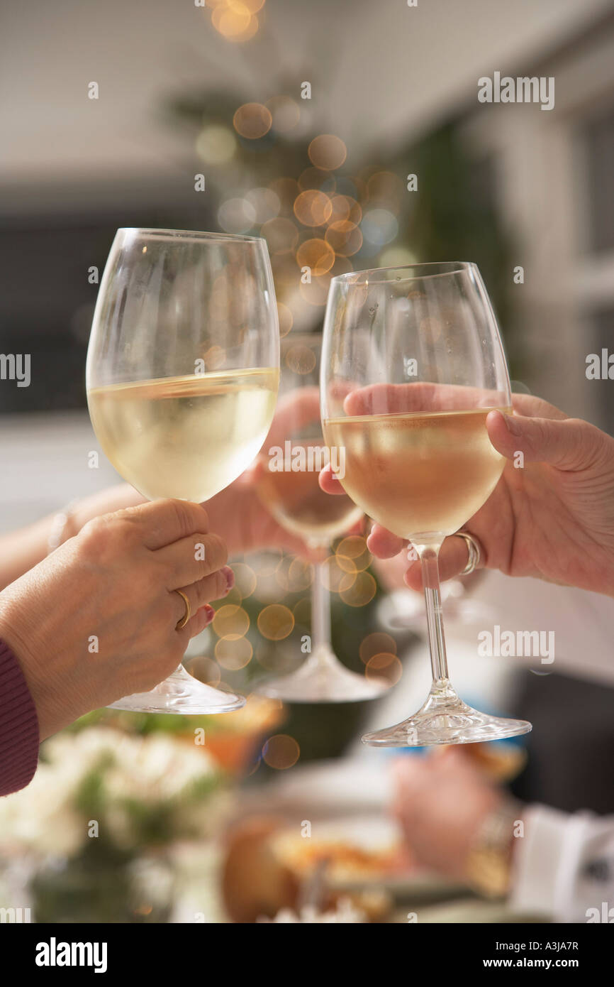 Toasting With Wine Stock Photo - Alamy