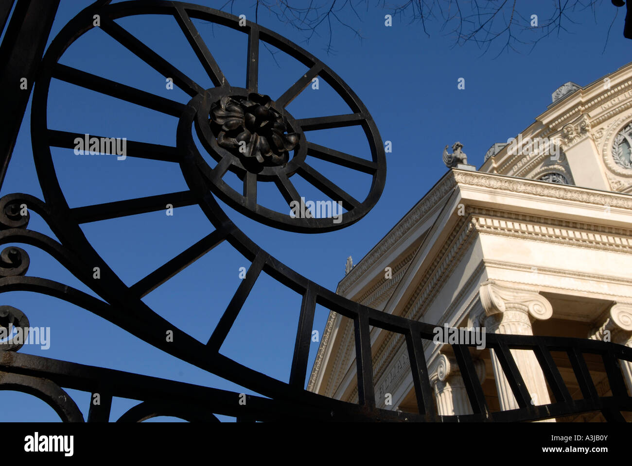 Cast Iron railings of the Romanian Athenaeum concert hall in Bucharest ...