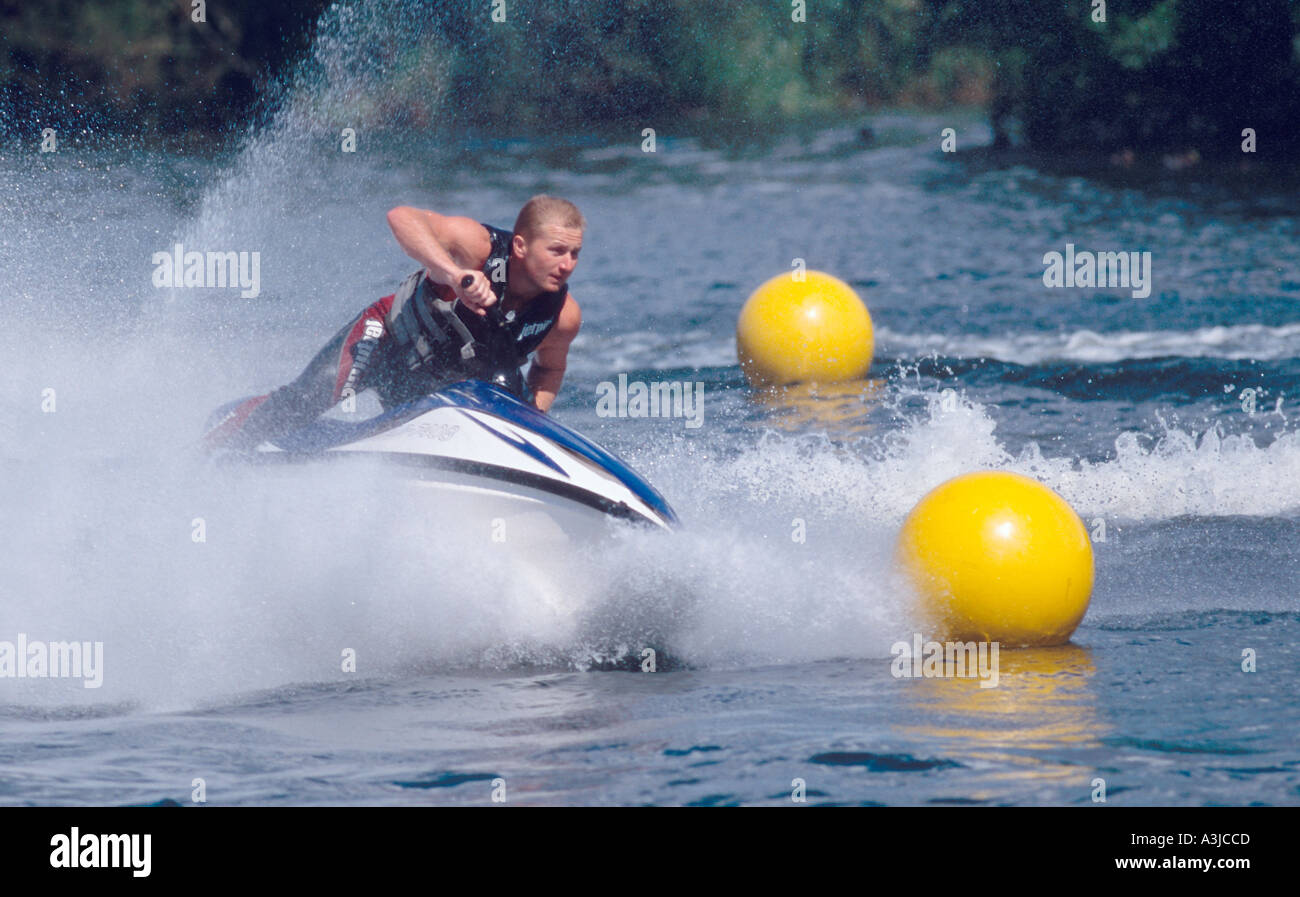 Jet Ski Rider Trafford Water Park Manchester Stock Photo - Alamy