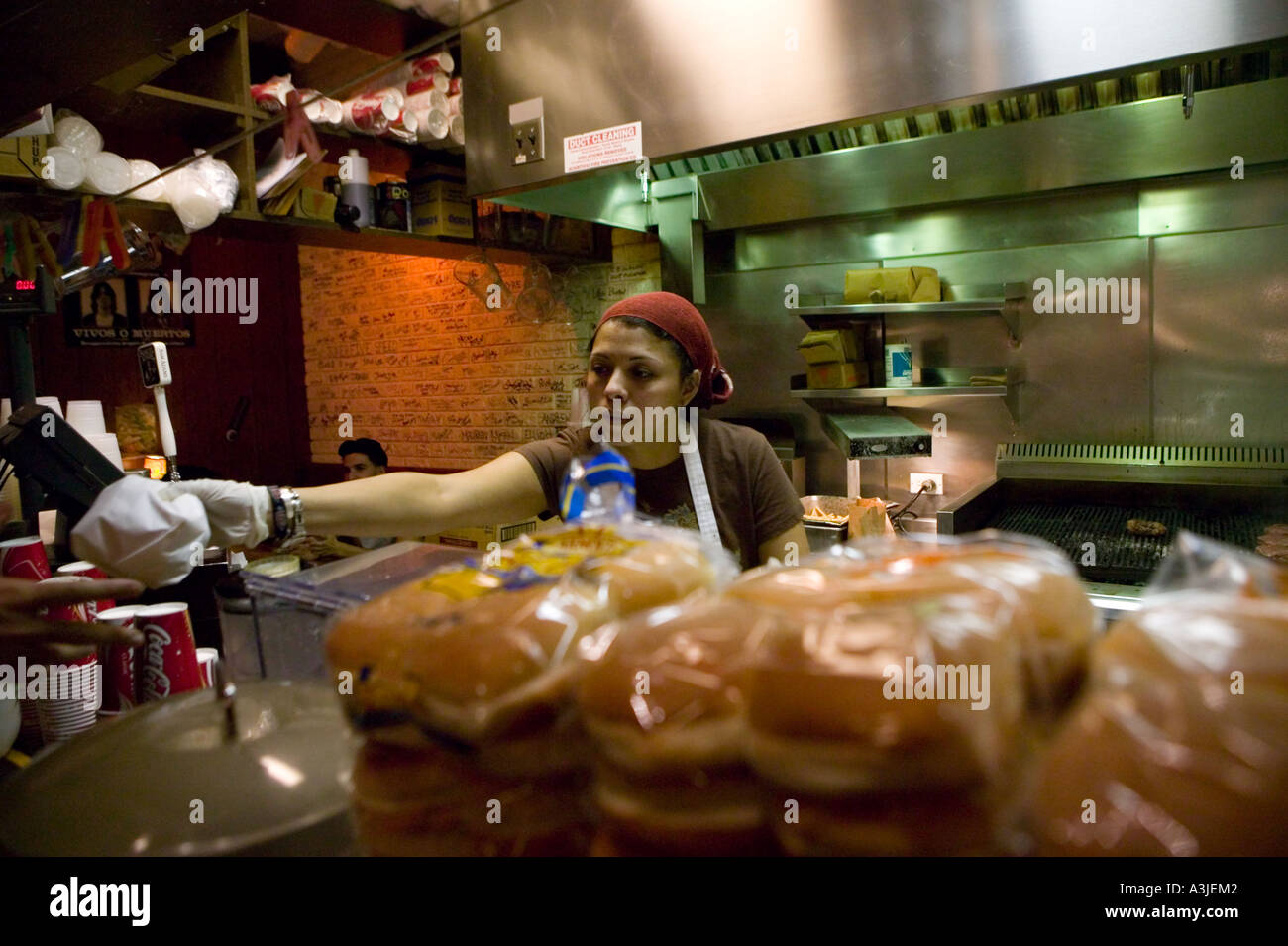 View inside the Burger Joint restaurant at the Parker Meridien hotel in ...