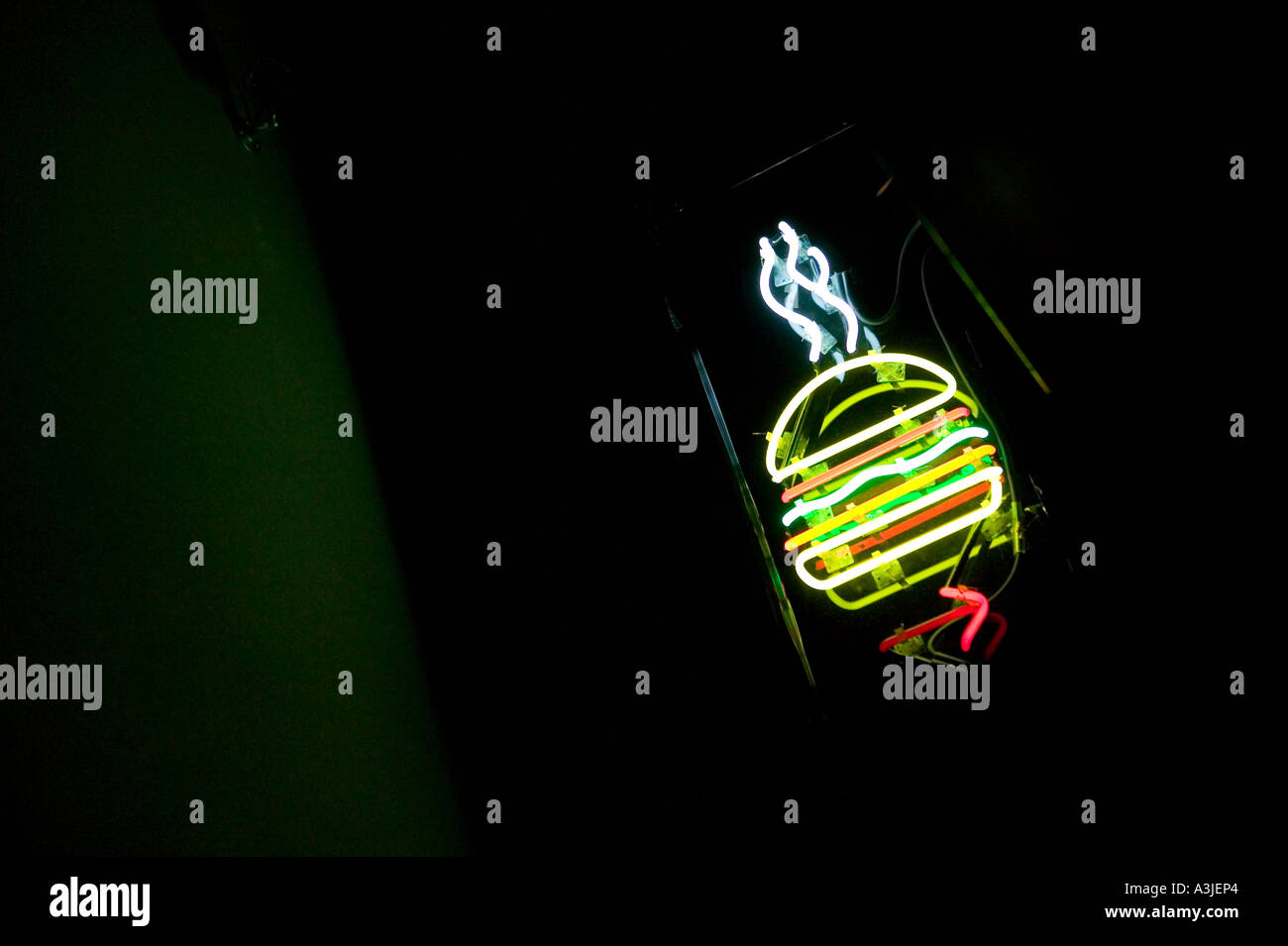 View of the Burger Joint neon sign at Parker Meridien hotel New York ...