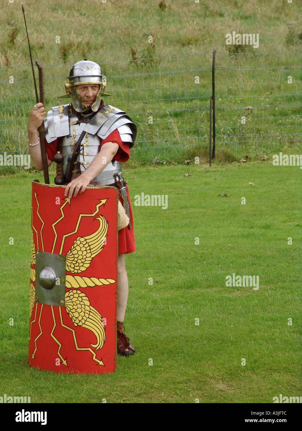 Roman Legionary at the Amphitheatre at Caerleon South Wales UK 2004 ...