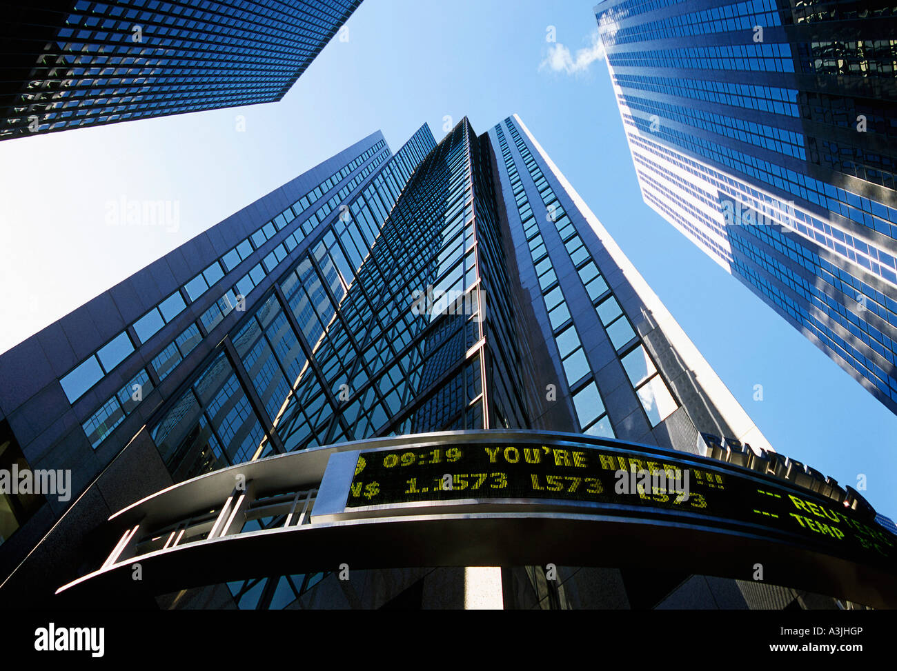 Skyscrapers and LED Sign Stock Photo - Alamy