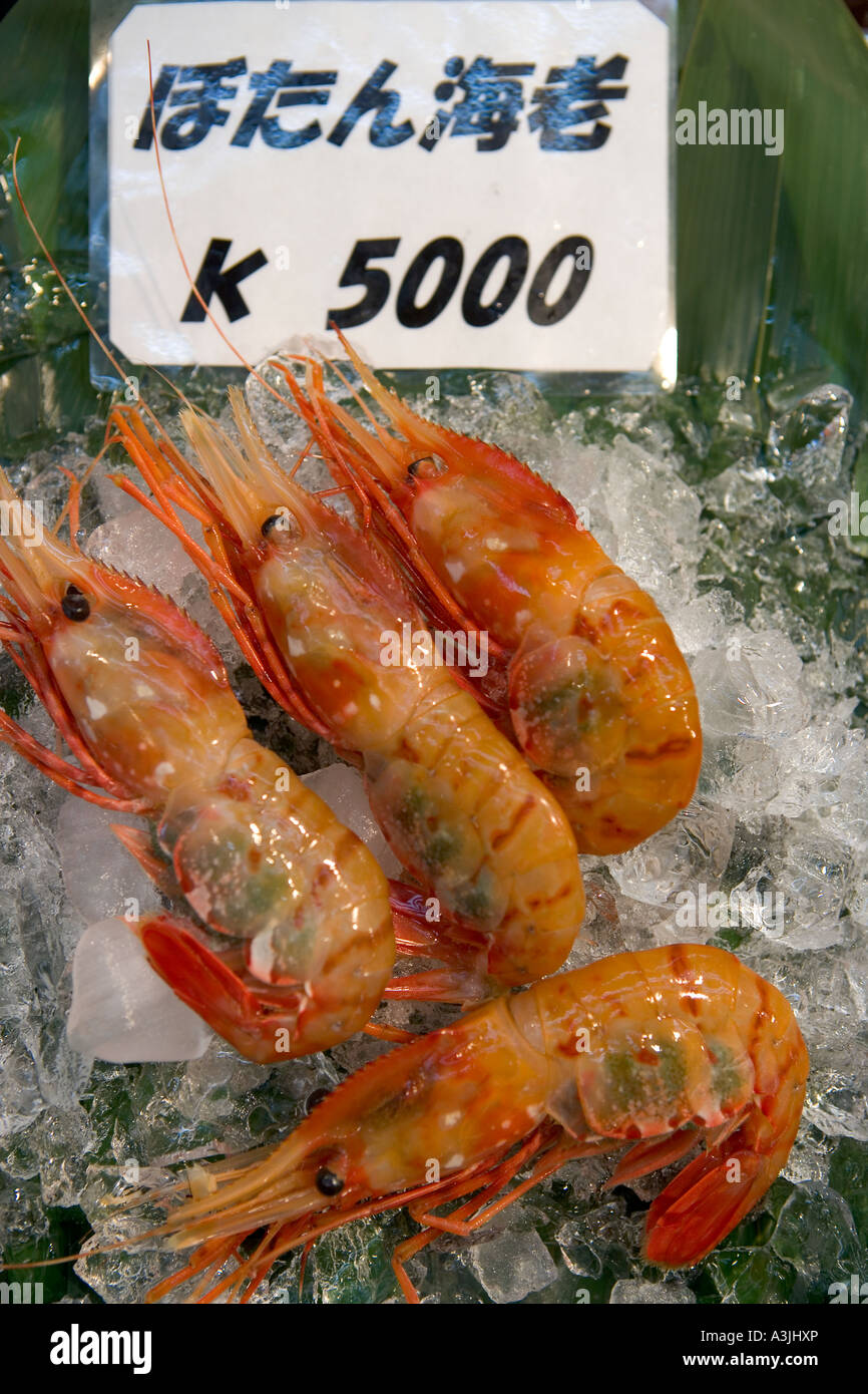 Tokyo Japan Prawns Tsukuji Fish Market Stock Photo - Alamy
