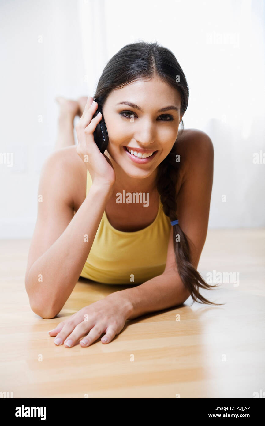 Woman female laying down floor 20s hi-res stock photography and images ...