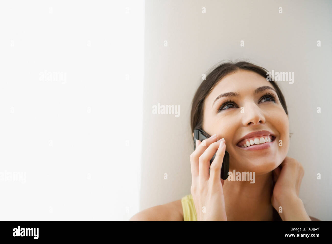 Woman Using Cellular Phone Stock Photo - Alamy