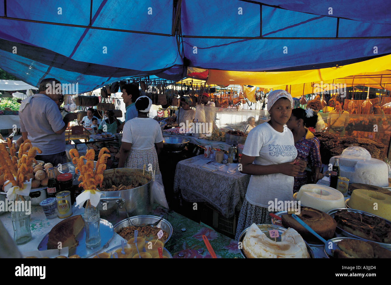 foodstall at market city of rio de janeiro brazil Stock Photo - Alamy