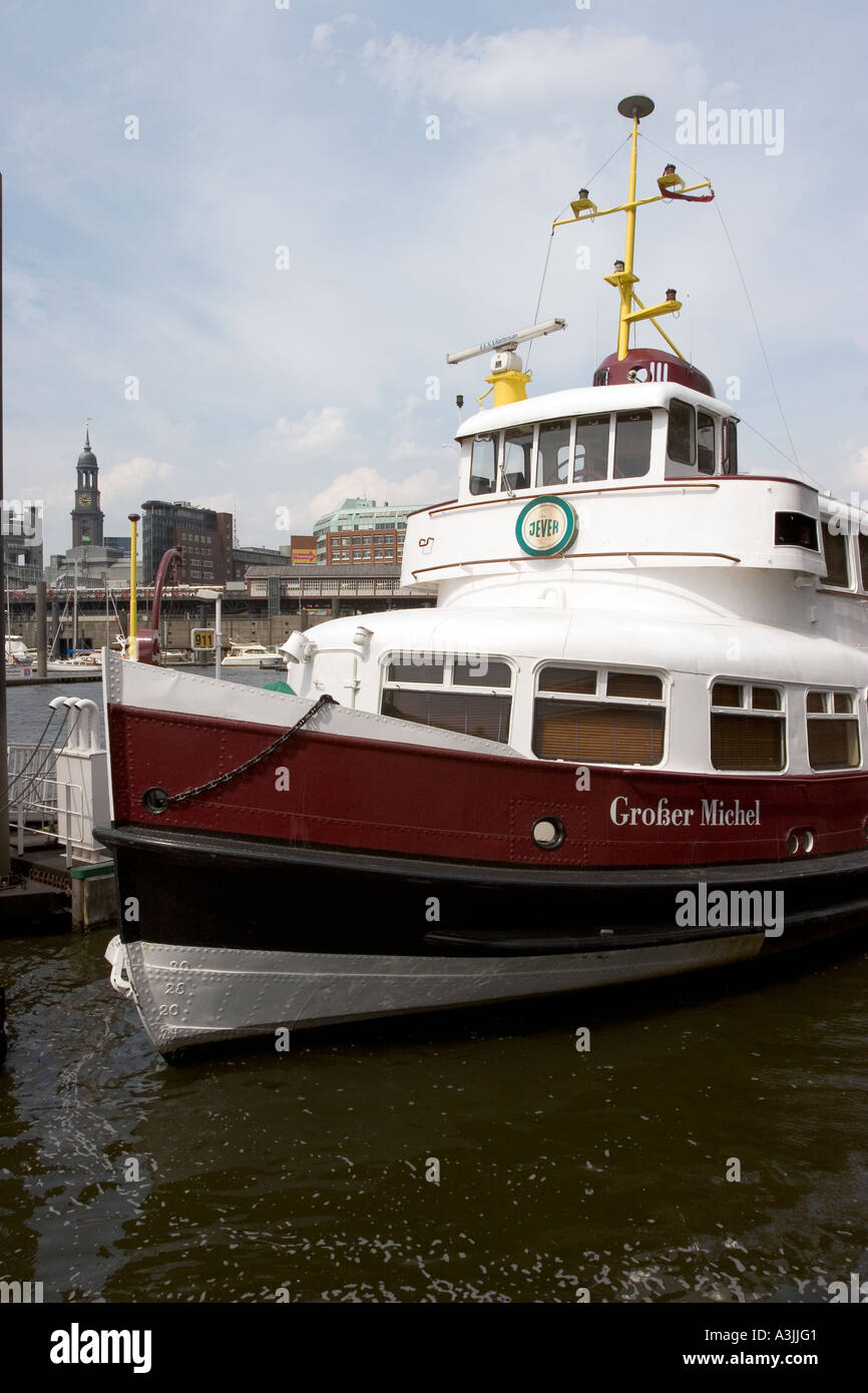 Excursion boat -Grosser Michel- at Hamburg Harbour Germany 2005 Stock ...