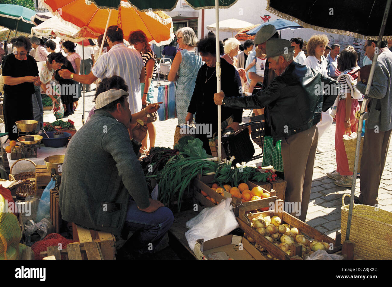 fruit and vegetable market village of loule region of algarve portugal ...